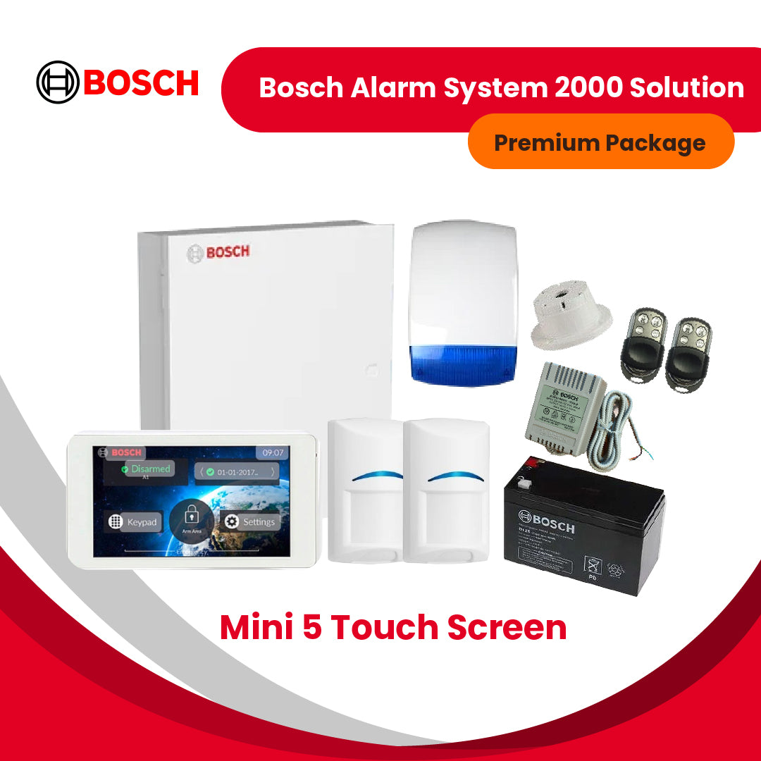 Bosch Alarm System 2000 Solution+Mini 5″ Touch Screen-Premium Package